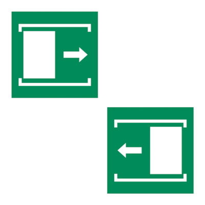 IC Brindle Safety Signage for Door Sliding Direction - I.C. Brindle