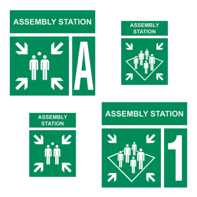 IC Brindle Large Assembly Point & Stations Signs - I.C. Brindle