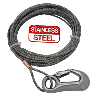 IC Brindle Stainless Steel Wire Rope with Fitted Winch Hook - I.C. Brindle