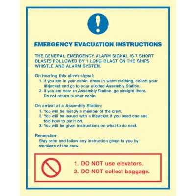 IC Brindle Emergency Evacuation Instructions IMO Poster - I.C. Brindle